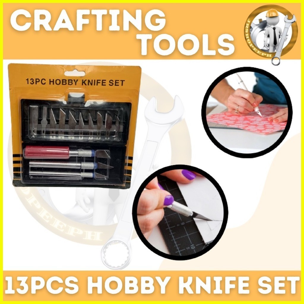 Jrshopeeph Hobby Knife 13Pcs Crafting Knife Arts Tool | Shopee Philippines
