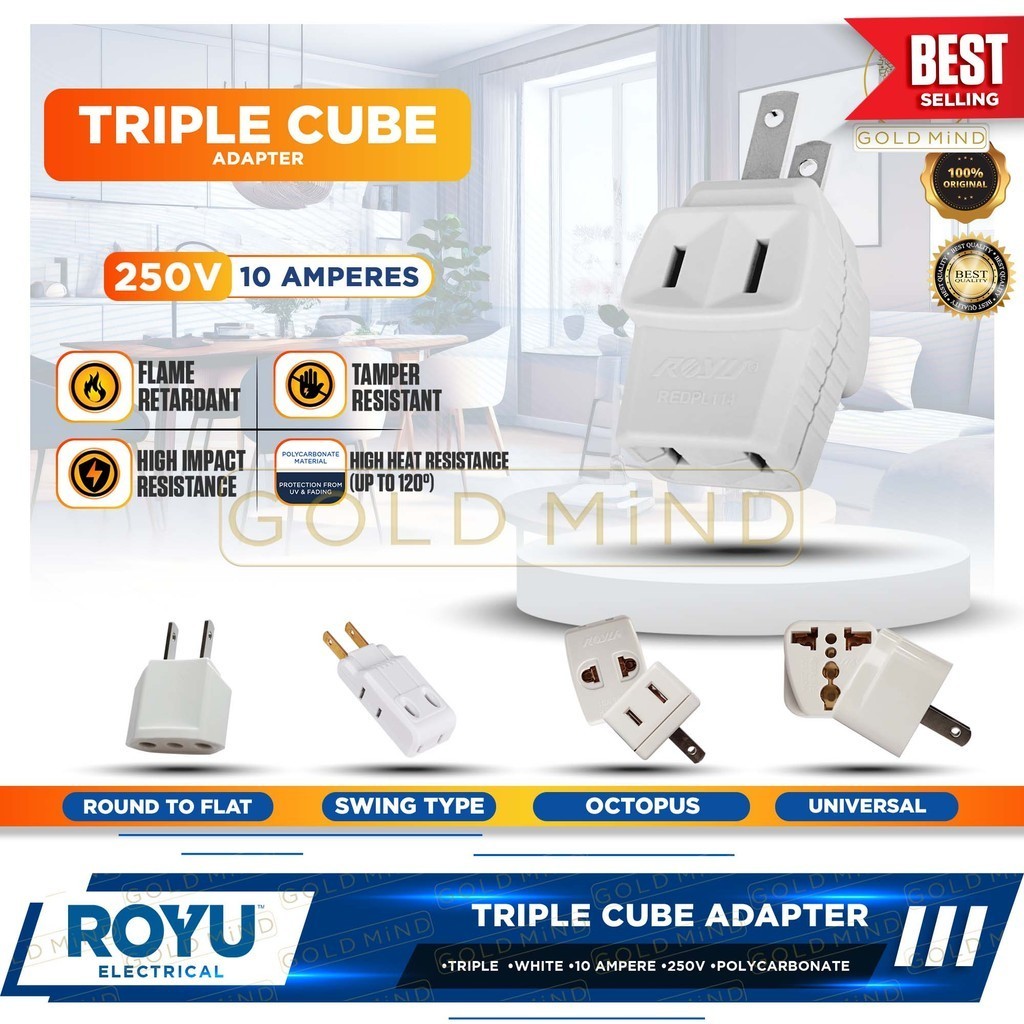 ROYU ADAPTER (Regular to Flat, Octopus, Universal Adapter, Round to ...