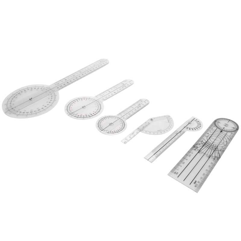 6Pcs Ruler Spinal Finger Goniometer Protractors Multi-Ruler Angle 180/ ...