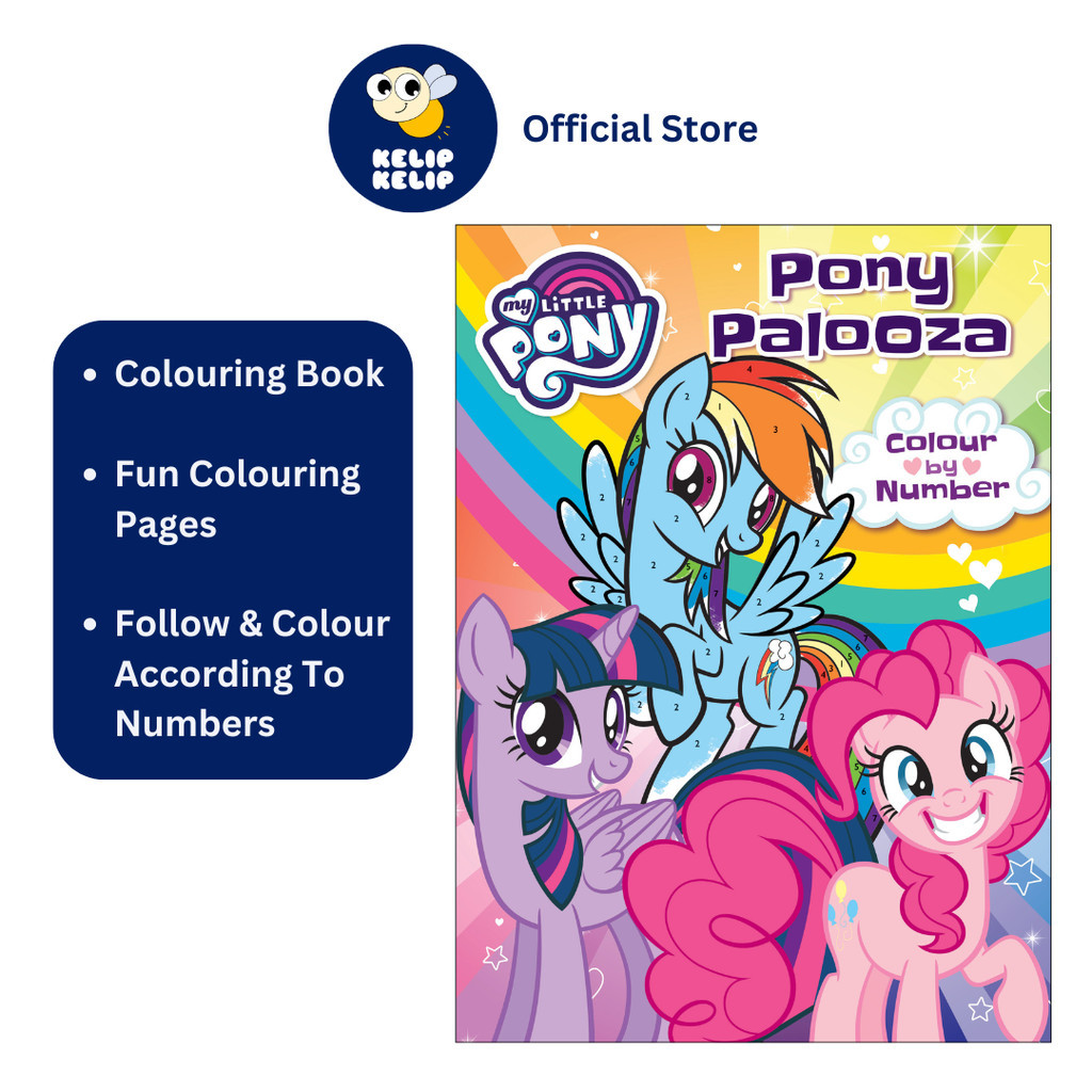 My Little Pony Colour by Number Colouring Activity Book For Kids To ...