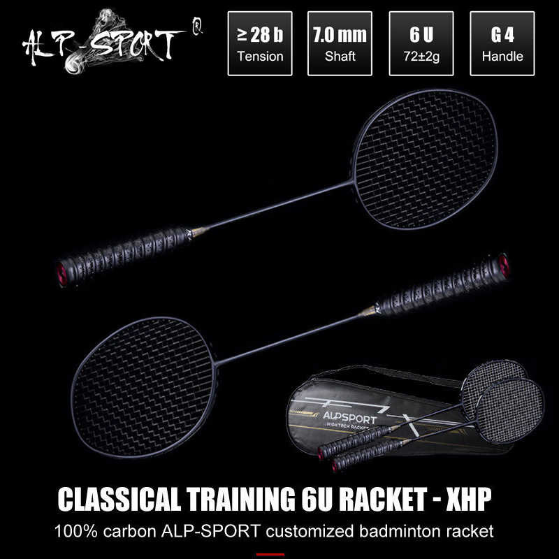 2 Pcs Professional Full Carbon Racket 6U 72g 30lbs 100% Badminton ...