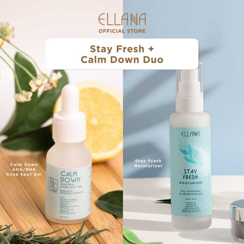 ELLANA Stay Fresh Duo : Moisturizer + Calm Down Acne Spot Gel - Ellana ...