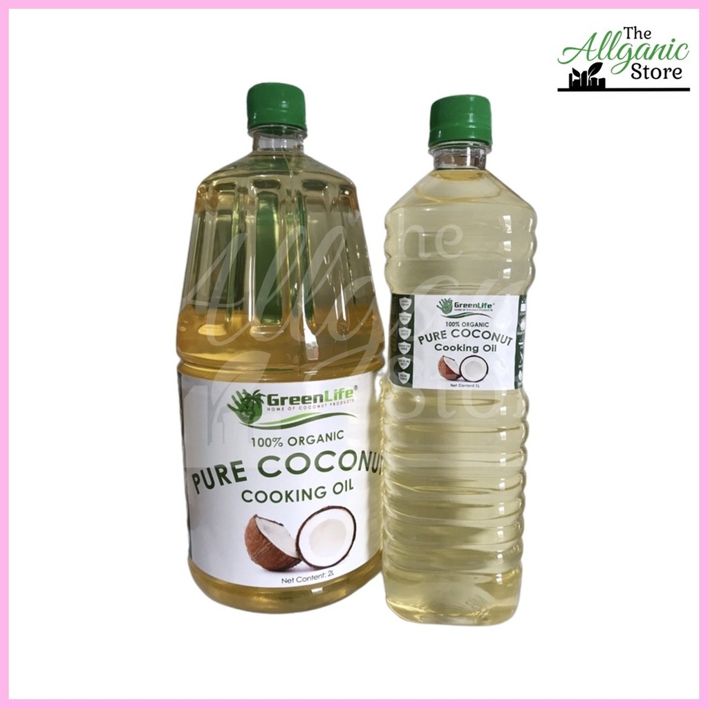 ∈ GREENLIFE 100% Organic Pure Coconut Cooking Oil 1L/2L | Shopee ...