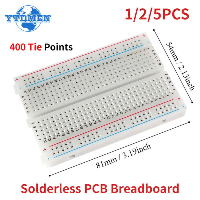 Breadboard 1/2/5PCS 400 Tie Point Solderless PCB Mini Universal Test ...