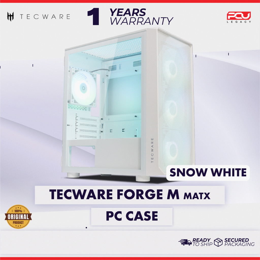 TECWARE FORGE M OMNI ARGB MATX PC CASE - SNOW WHITE | Shopee Philippines