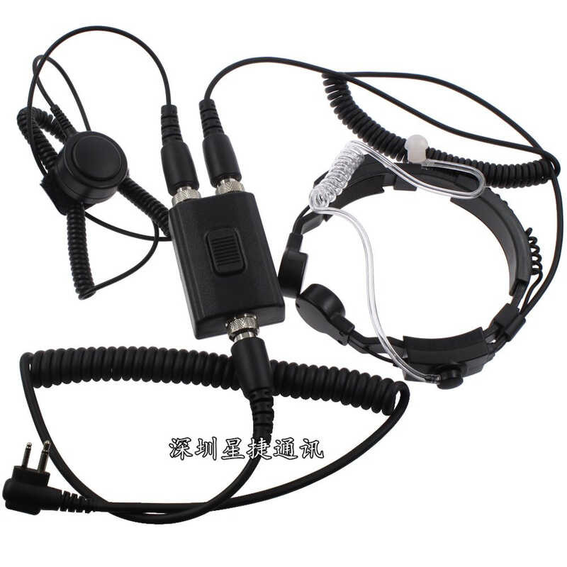 M-head walkie talkie advanced tactical large round square clip dual PTT ...