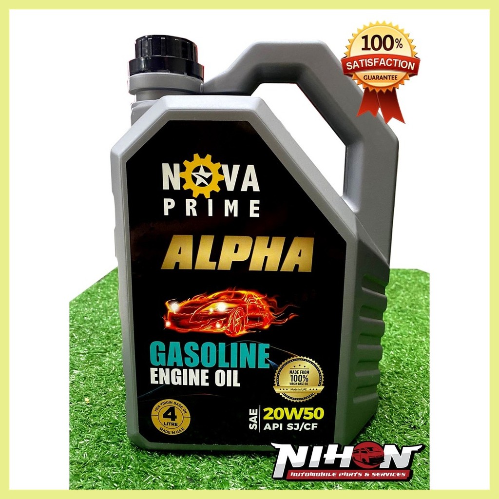 ∇ NOVA PRIME ALPHA GASOLINE ENGINE OIL SAE 20W50 API SJ/CF (4L ...