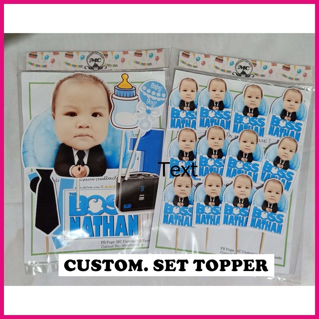 ∏ Boss Baby Cake Topper Set (1cake topper & 12 pcs. cupcake topper ...