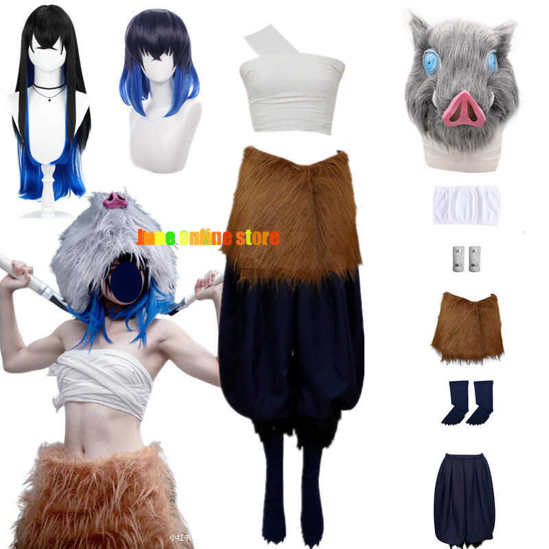 6 Anime Hashibira Cosplay Costume · Inosuke Uniform Wig Pig Mask ...