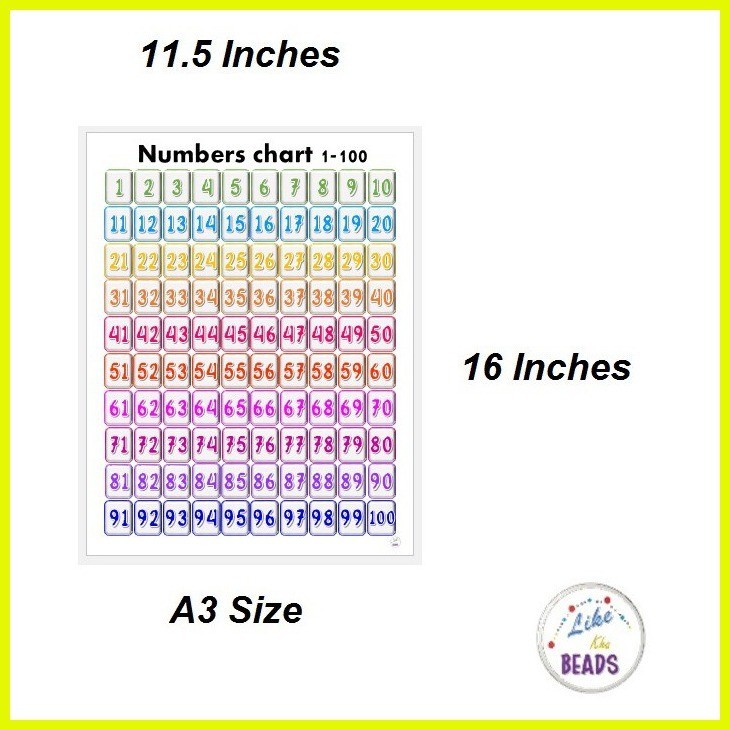 ∏ § Laminated Big chart Numbers 1-100, Educational Chart for kids ... ∏ § Laminated Big chart Numbers 1-100, Educational Chart for kids ...