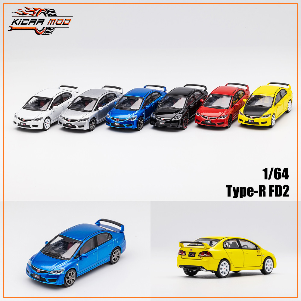 DCT 1/64 Civic Type R FD2 Model Sports Vintage Cars JDM Diecast Car ...