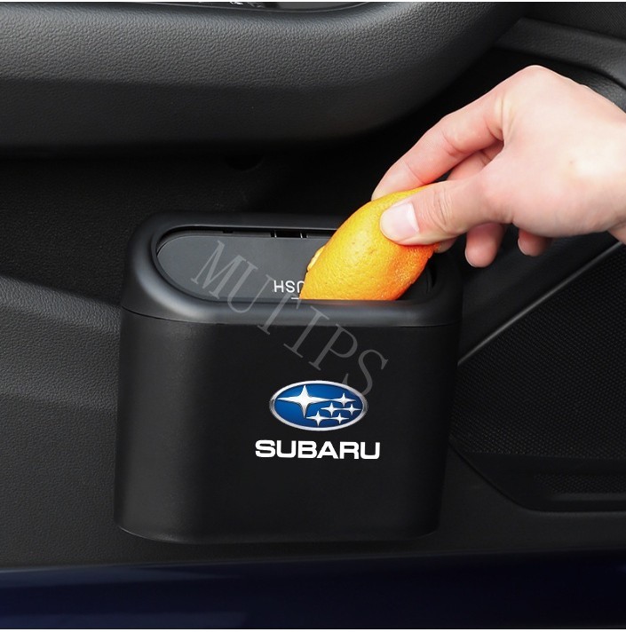 Subaru Car Mini Dustbin Box Flip Lid Dustbin Garbage Storage Hanging ...
