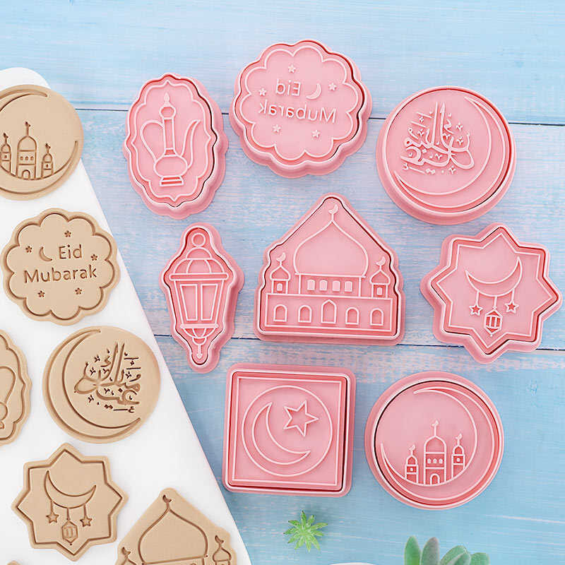 Eid Mubarak Biscuit Mold Ramadan Kareem Decoration Cookie Cutter Set 2024 Islamic Muslim ...