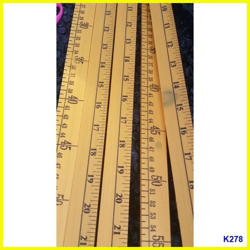 ☃ Meter Stick 100Cm / 40 Inches / 1 Meter Yellow Wooden Plastic Meter ...