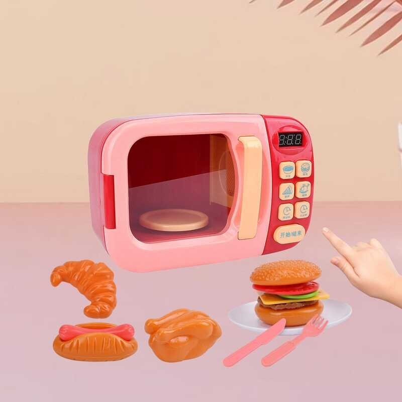 Simulation Microwave Oven Playset Basic Skills Learning Realistic Food ...