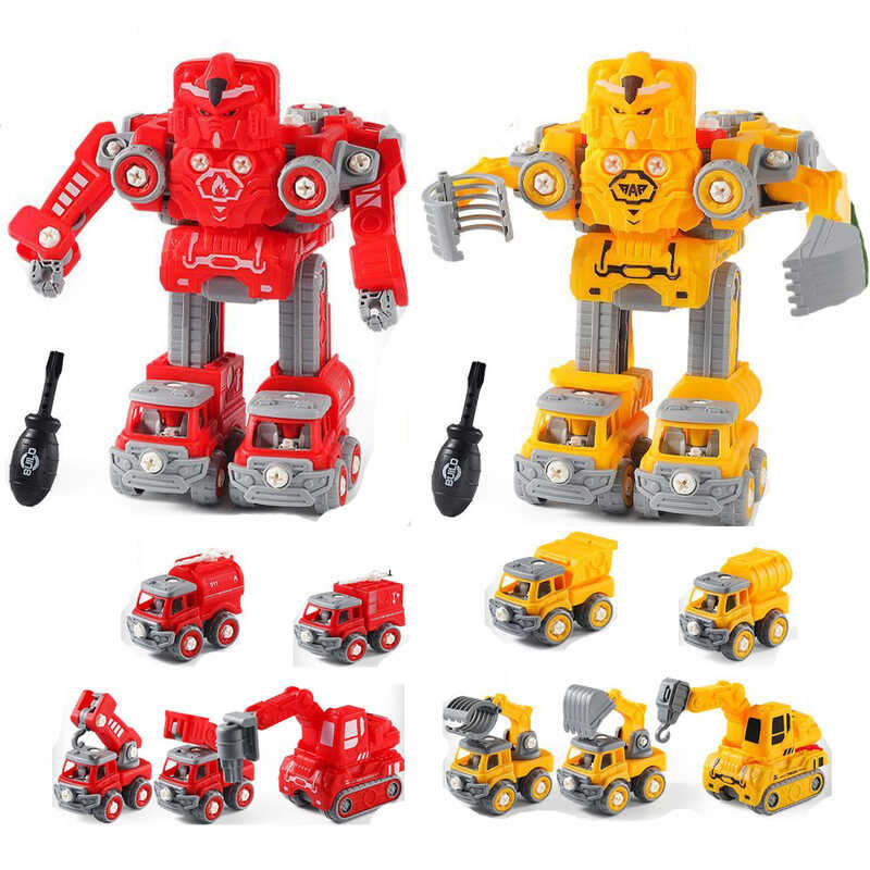 5 Sa 1 Take Apart Robots Trucks Vehicle DIY Construction Truck Toys ...