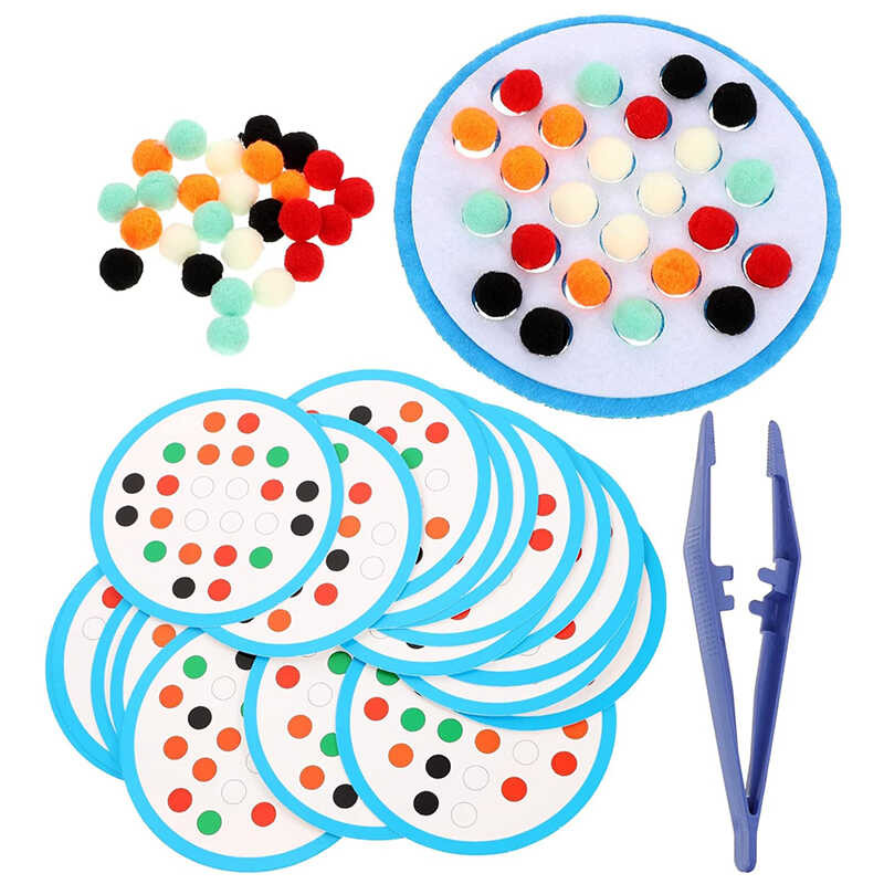 Children 3 Montessori Pompoms Sorting Matching Toys With Tweezers Fine ...