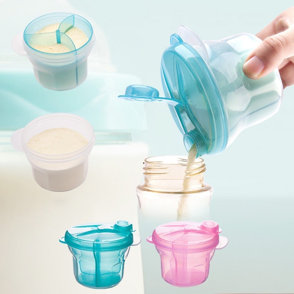 Portable 3 Grid Divided Baby Milk Powder Formula Dispenser BPA Free ...