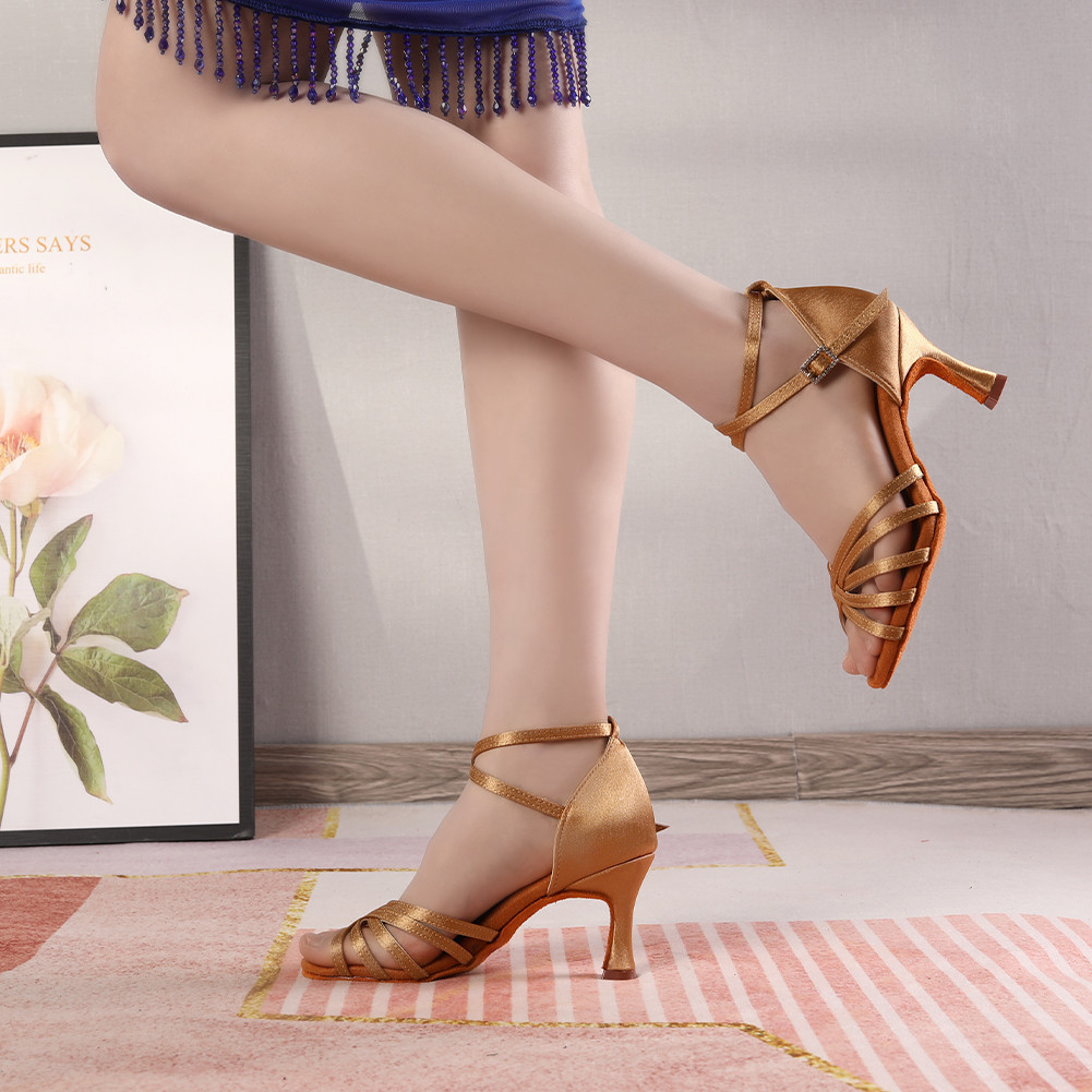 High Heels Latin Dance Shoes Adult Women Girls Soft Sole Ballroom ...