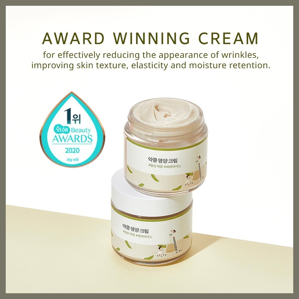 ♒ ROUND LAB Soybean Nourishing Cream 80ML [Firming, Hydrating, Non ...