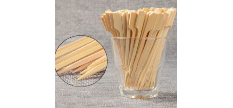 200 pcs Wooden Bamboo Skewer Stylish Barbeque BBQ Sticks Burger Skewers ...