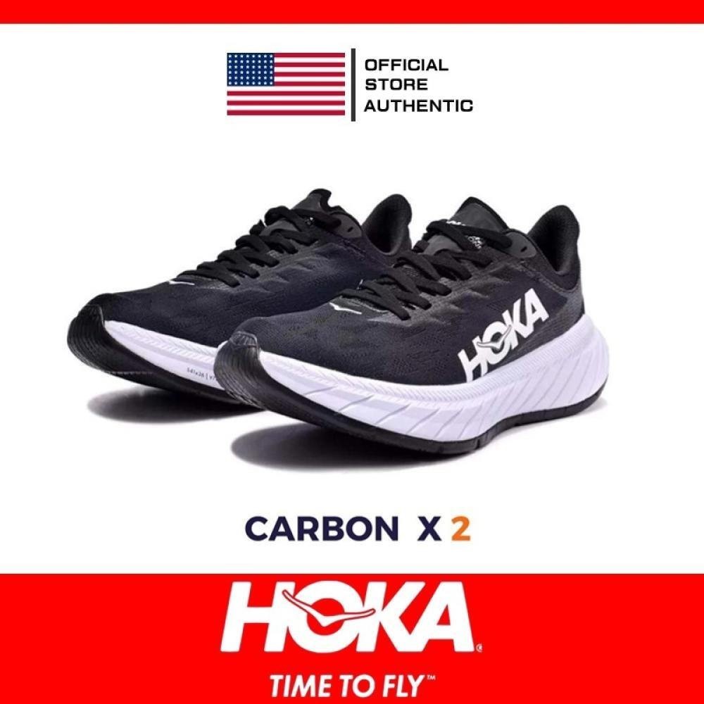 100% Genuine HOKA Carbon X 2 Black White Unisex Running Sneakers ...
