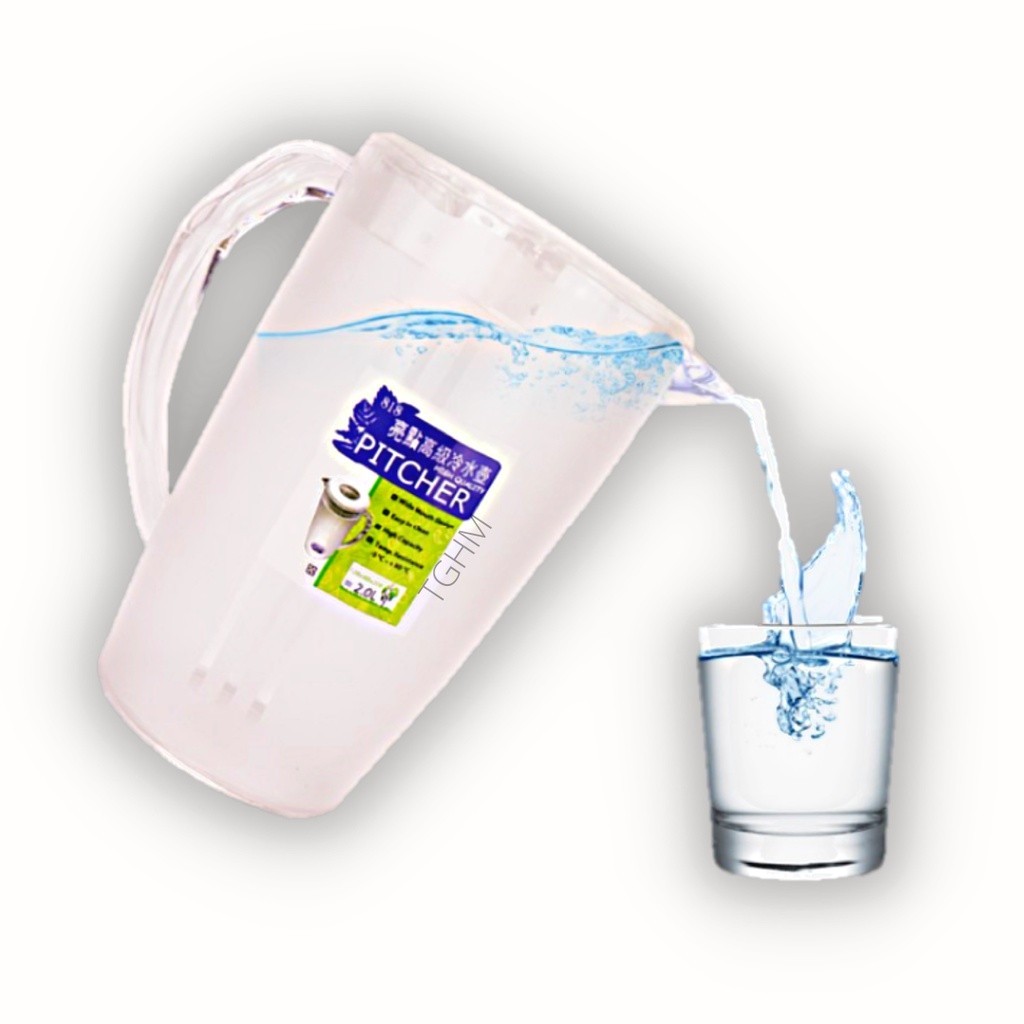 2 Liter High Quality Plastic Transparent Crystal Clear Water Pitcher ...