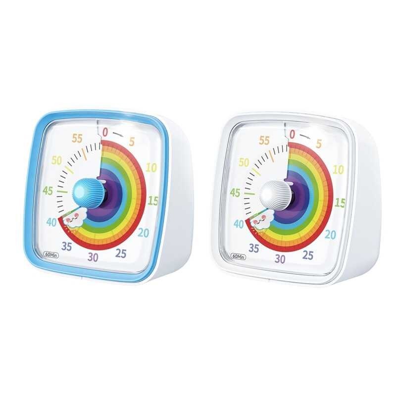 Visual 60 Minuto Na Liwanag Ng Gabi Countdown Timer Pomodoro Timer Gamit Ang Rainbow Pattern