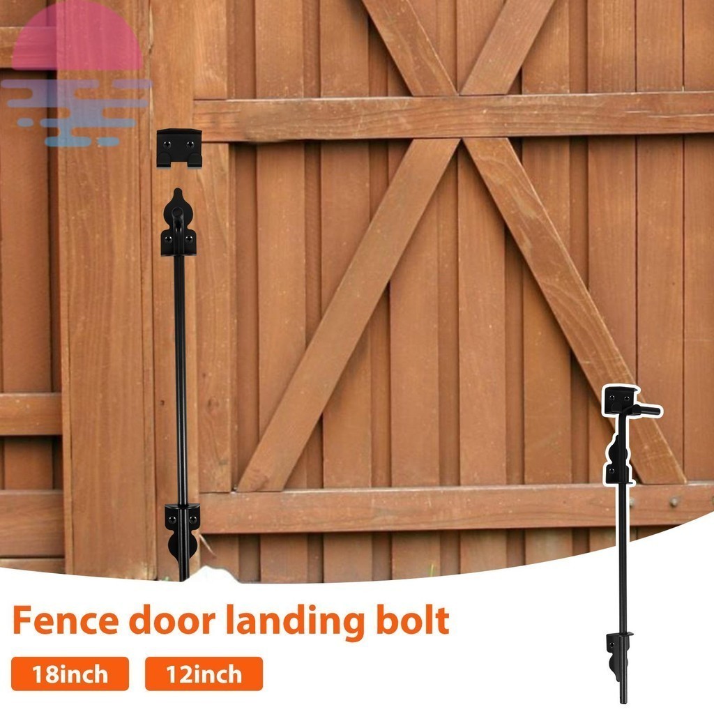 " Cane Bolt Gate Drop Rod Kit 18 inch Heavy Duty Iron Gate Ground Latch ...