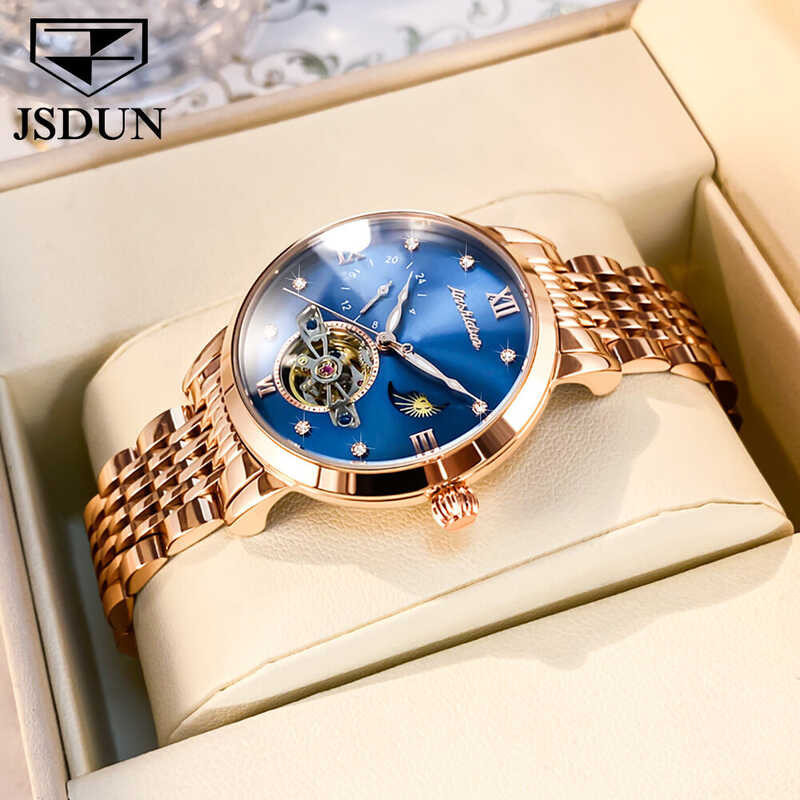 Orihinal Panoorin JSDUN Top-Grade Rosas Ang Ginto Ng Ganap Awtomatiko ...