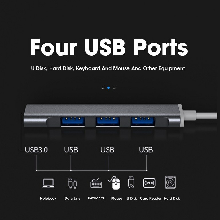 Zeus USB 3.0 Hub 4 Ports High Speed Splitter Adapter Multi Expander Converter OTG for Laptop PC ...