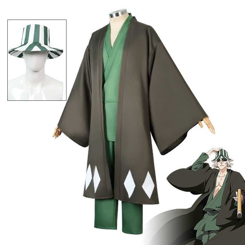 Bleach Cosplay Anime Urahara Kisuke Costume Men Women Green Kimono ...