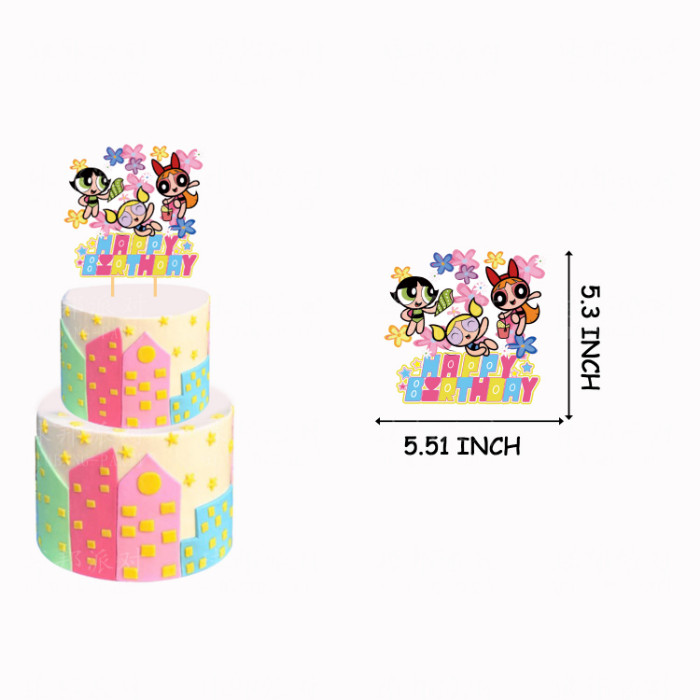 The Powerpuff Girls Season Children's Flag Cake Insert Latex Balloon ...