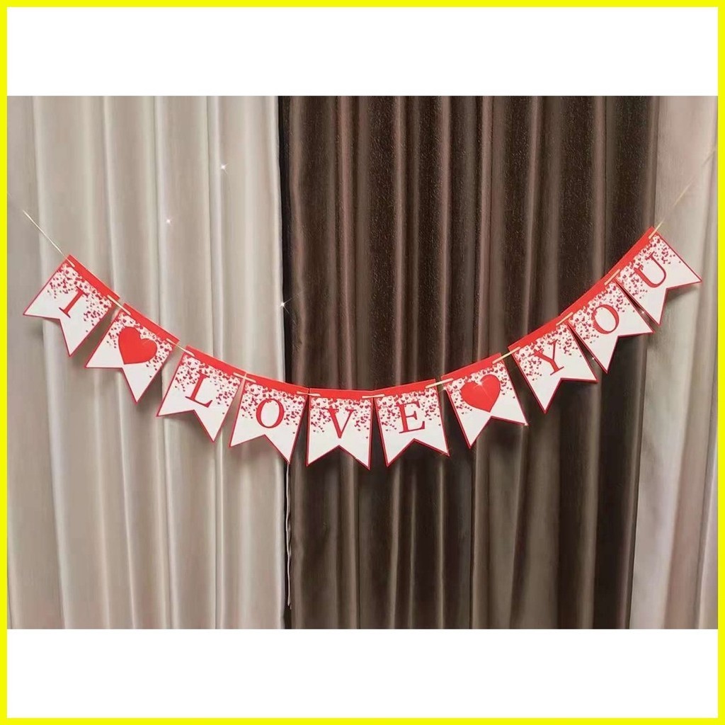 ۞ I LOVE YOU Red heart point Valentine's day Wedding love party ...