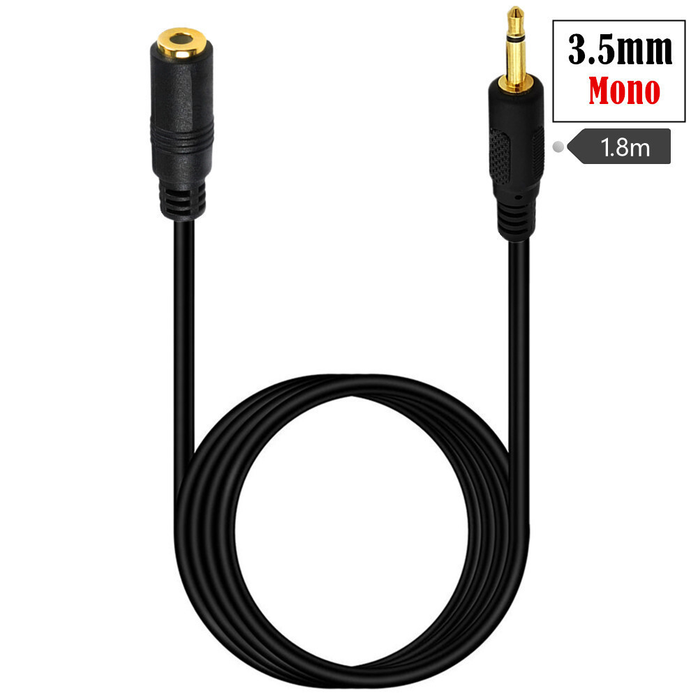 Gold Plated 3.5mm Mono Extension Cord 3.5mm 1/8 "TS Mini Audio Plug ...