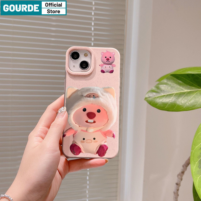 Gourde Funny Cute Casing Loopy Pig Pattern Case for Iphone 15 14 12 13 ...