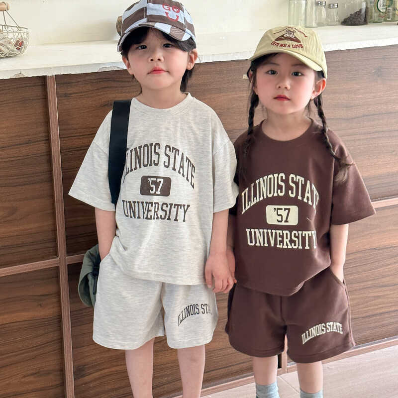 Mga Sports Set Cotton Boys Loose 2024 Bagong Summer Dress Girls Kaswal ...
