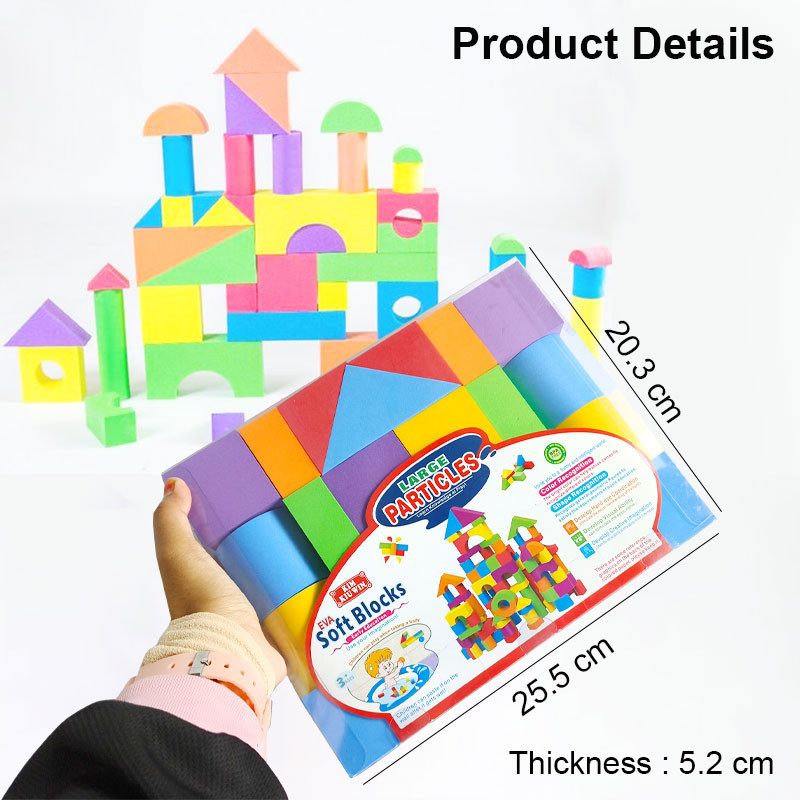 VC Art Eva Soft Foam Building Blocks Set Colourful and Safe Foam Blocks ...