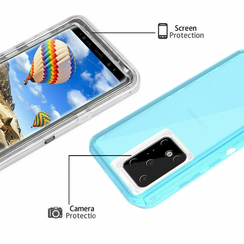 Clear Armor 3 in 1 Case For Samsung Galaxy S20 S21 S22 S23 S24 Ultra S10 S20 Plus Note20 Ultra ...