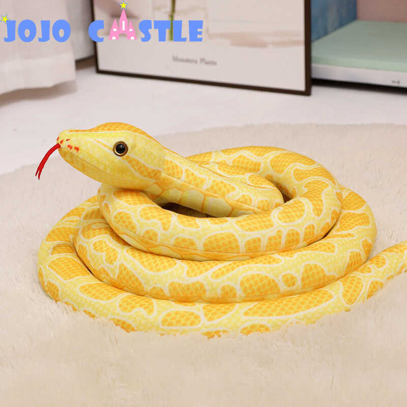 JOJO CASTLE Simulasyon Yellow Giant Boa Cobra Long Snake Plush Toy ...