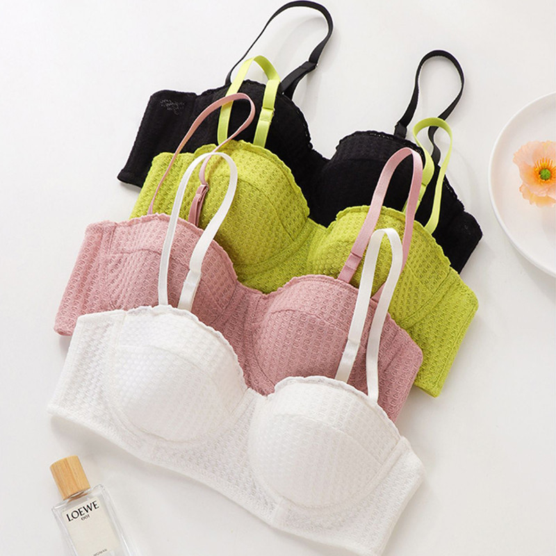 1/2cup Low-cut Underwear Push Up Bras for Women Sexy Lingerie Solid ...
