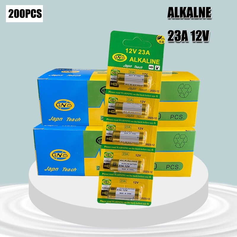 Dry 200Pcs 23A Alkae Batteries 12V 23Ae Ms21 A23 V23ga Vr22 Mn21 L1028 ...