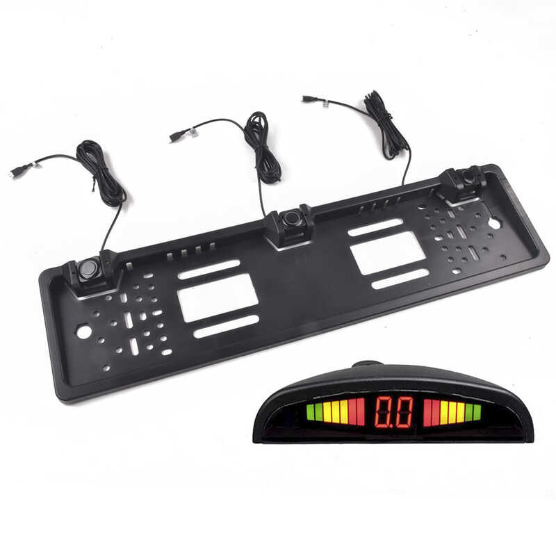 Sensor Car Parking Kit Auto Reversing Radar European License Plate ...