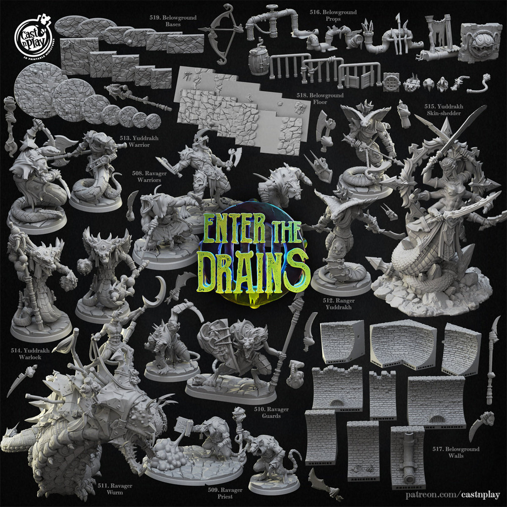 [dnd] [Snake Man & Mouse Man] Sewer Six-Armed Snake Demon Dragon and ...