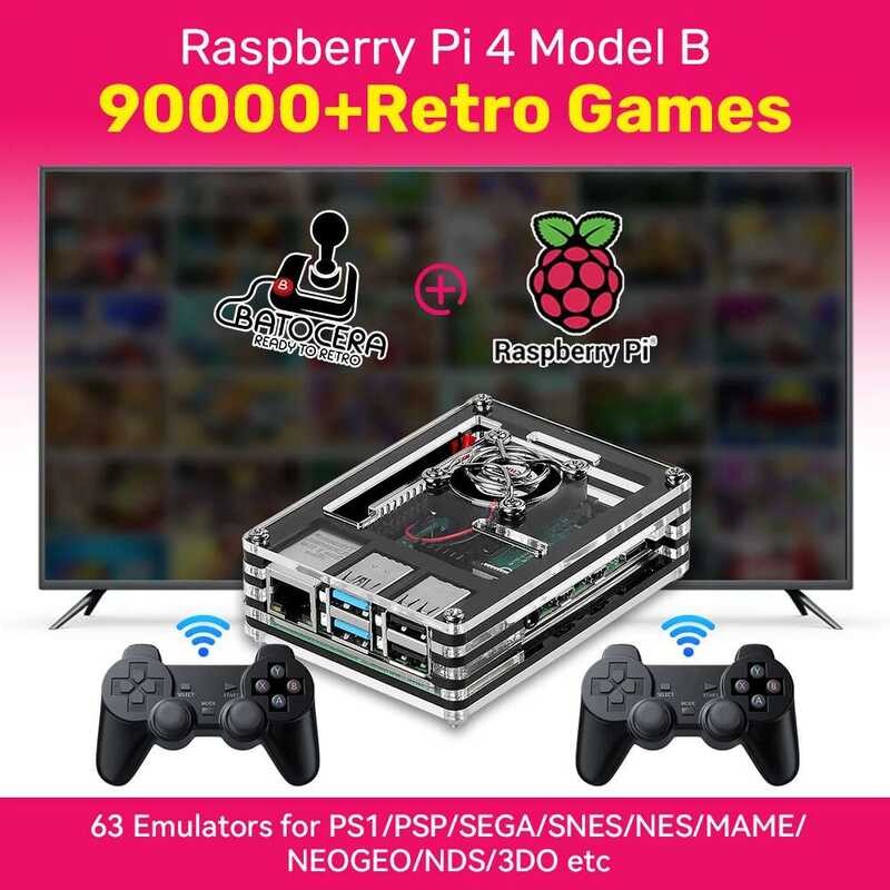 Raspberry Pi 4 Model B Na May 90000+Retro Games Batocera System Mini Pc/Video Game Consoles Para ...