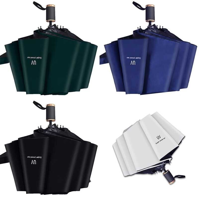 UV Clear Three Fold Thicked Black Glue Sunscreen Sun Umbrella Nine ...