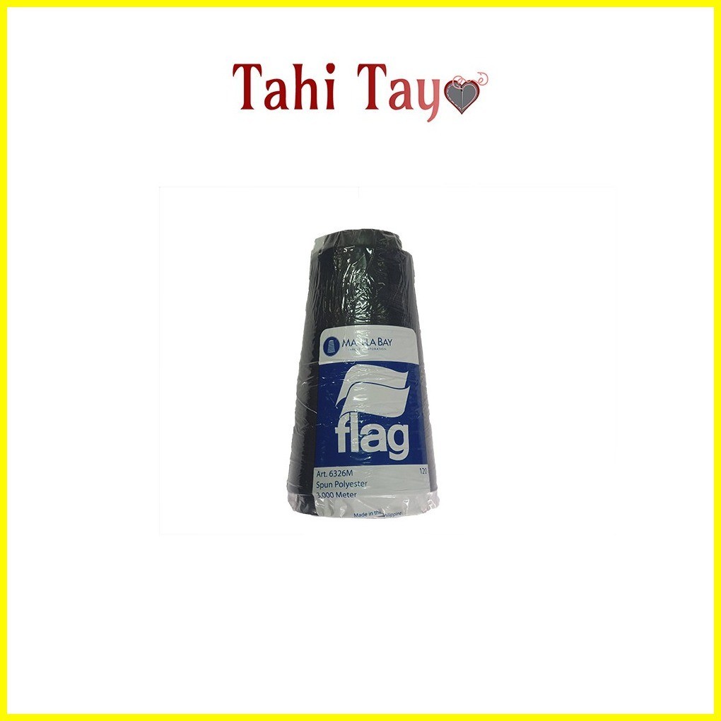 Flag Sewing Thread (3000M Black Spun Polyester) - Tahi Tayo | Shopee ...