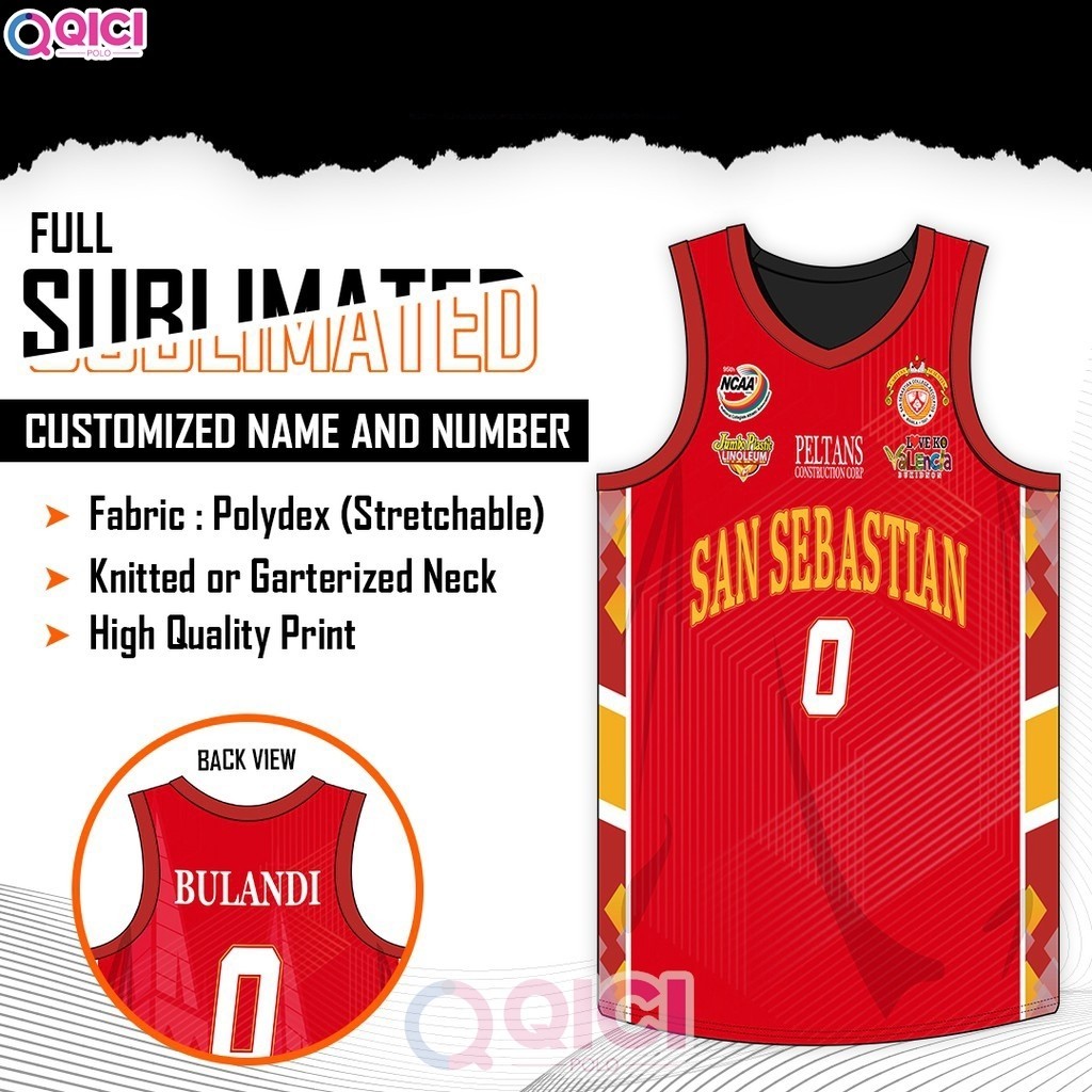 NCCA SSC-R Golden Stags San Sebastian College-Recoletos Full Sublimated ...