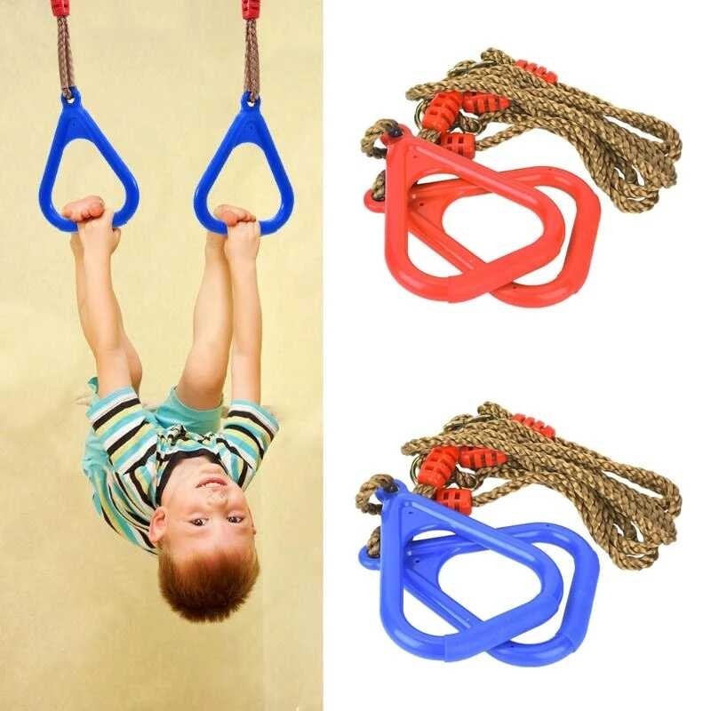 Swing Gymnastic Rings Children Set Playground Garden Indoor Outdoor Fun ...