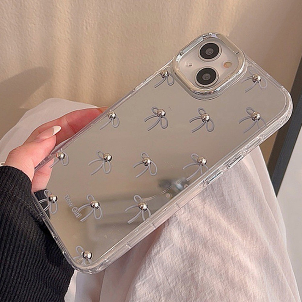 Luxury 3D Bead Bowknot Mirror Phone Case for IPhone 11 16 15 14 Pro Max ...